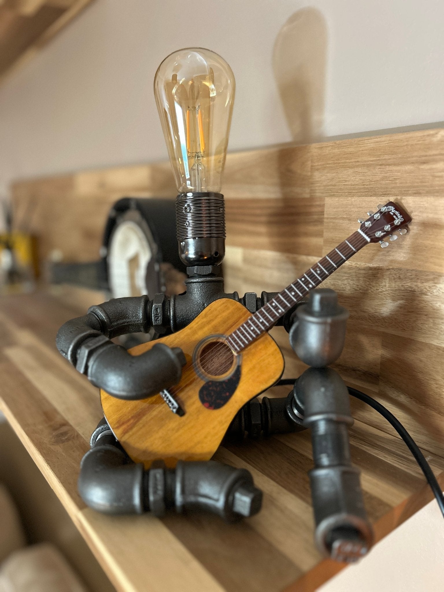 Handmade Pipework Acoustic Guitar Hero lamp – Pipe 'n' Pallet